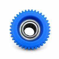 China Custom CNC Machined PA Nylon Helical Gear with Bearing Assembly for sale