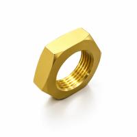China Custom CNC Turned Brass Hex Thin Nut, Hexagon Lock Nut Precision Machining Parts for sale