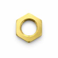 China Custom CNC Turned Brass Hex Thin Nut, Hexagon Lock Nut Precision Machining Parts for sale