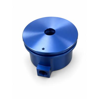 China Custom CNC Turn-Mill Aluminum Circular Housing End Cap with Side Threaded Port for sale