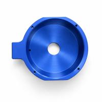 China Custom CNC Turn-Mill Aluminum Circular Housing End Cap with Side Threaded Port for sale