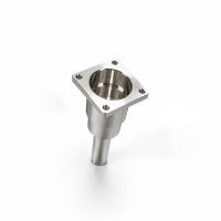 China Custom CNC Turned Stainless Steel Valve Housing with Square Flange & Multi-Step Concentric Structure for sale
