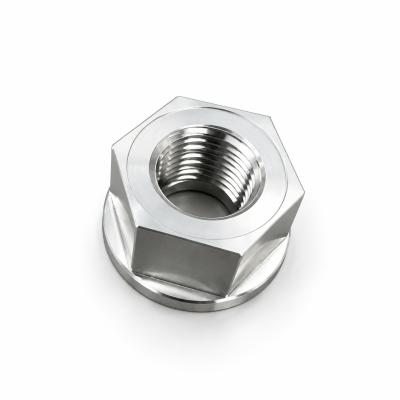 China Precision CNC Turning Stainless Steel Hex Flange Nut Custom Non-standard Flange Nut for sale