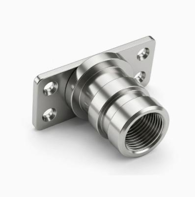 China Precision CNC Turn‑Milled Stainless Steel RF Coaxial Flange Connector For Radio Frequency Test Equipment for sale