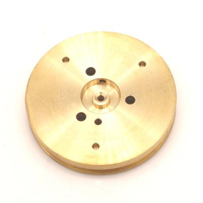 China Custom CNC Turn-Mill Brass Flange Plate with Multi-Hole Recessed Structure for sale