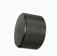 China CNC Lathe Machining Aluminum Knob Cap Black Anodized Metal Knob with CD Pattern Audio Volume Control Knob for HiFi Speaker for sale