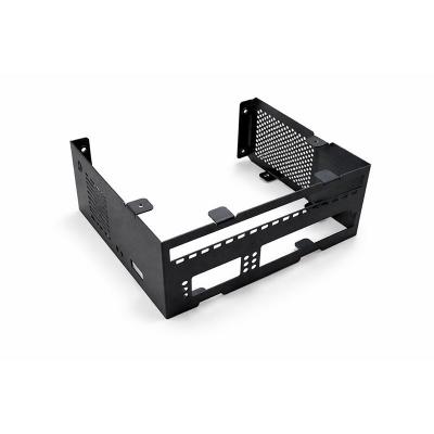 China Custom Sheet Metal Chassis Frame | SPCC Cold Rolled Steel Computer Case Bracket, Black Powder Coated Enclosure Frame for sale