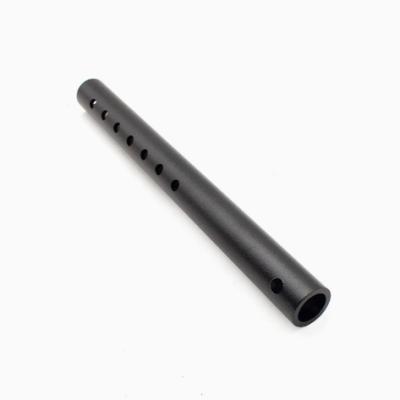 China High Strength Aluminum Support Rod Extruded Aluminum Profile CNC Tapping Black Coating Equipment Fixing Bar for sale