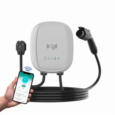 China 380V Level 2 EV Charging Station with 32A Current and IP65 Rating - Type 1/Type 2/GBT/Tesla Compatible AC Wallbox for sale