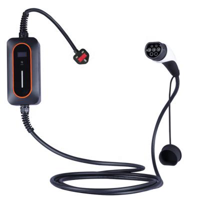 China Portable 10A Type 2 EV Charger 3.6KW with 5m Cable and LCD Display for UK Domestic Use for sale