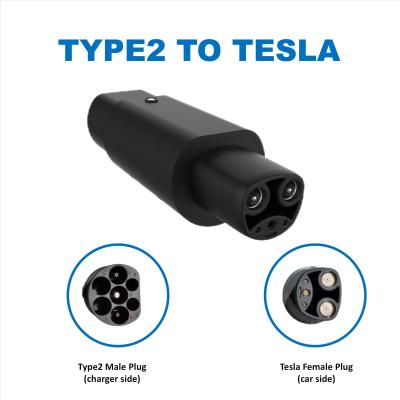 China Type 2 to Tesla Adapter 32A 250V AC EVSE Charger for Model S/3/X/Y IEC 62196-2 for sale