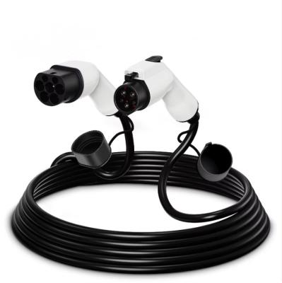 China EVOYAGE Type 2 to SAE J1772 Type 1 EV Charger Cable 16A-32A 3.6KW-22KW Coiled Design IP65 Rated for sale