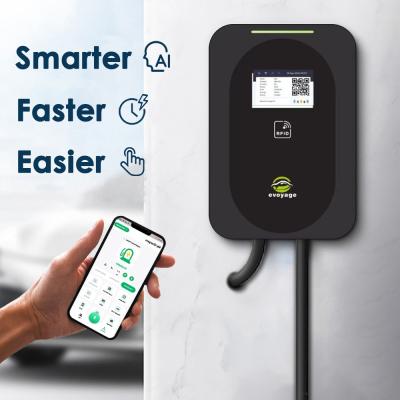 China EVOYAGE 22KW 11KW 7KW EV Wallbox Charger with Type 2 Cable, RFID & WiFi Control for Electric Vehicles for sale