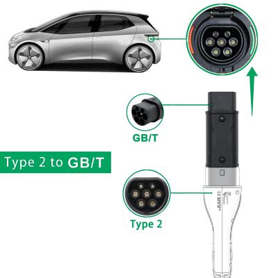 China Type 2 to GBT EV Charger Adapter IEC 62196 16A 32A 3.5KW 22KW for Chinese Electric Vehicles for sale