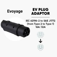 China Type 2 to Type 1 EV Charger Adapter 16A/32A 230V 7.2KW IEC 62196 to SAE J1772 Converter for sale