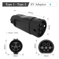 China Type 1 to Type 2 EV Charger Adapter SAE J1772 to IEC62196 32A 250V 8KW AC Power Converter for sale
