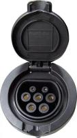 China Type 2 Female EV Charging Socket Inlet IEC62196-2 32A 22kW CE TUV Approved for sale
