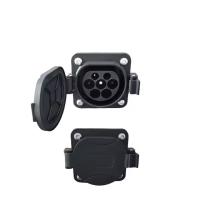 China Type 2 EV AC Male Socket Inlet 16A 32A 250V 415V with Lid IEC62196-2 Connector for EV Side for sale
