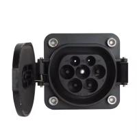 China Type 2 IEC62196-2 EV Charging Male Socket Inlet 16/32A 250V Single Phase 415V Three Phase with Lid for sale