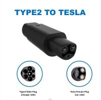 China Type 2 to Tesla EV Adapter 16A 32A 250V IEC 62196 EVSE Charger Connector for Model 3 Y S X for sale