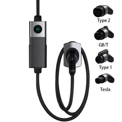 China 40A 9.6KW Portable Tesla EV Charger with 5M Cable - 3.5KW to 22KW Power Range, IP66 Rated for Model 3/X/Y for sale