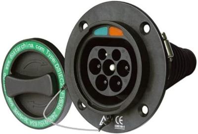 China Type 2 Male EV Socket 16A 32A IEC 62196-2 AC Charging Inlet 22kW Electric Vehicle Car Side Connector for sale