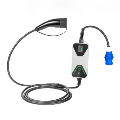 China Portable EV Charger Type2 3.6kW 7.2kW Adjustable LCD Display Real Time Charging Status for sale