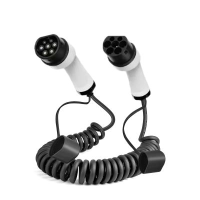 China Type 2 EV Charging Cable 16A 32A Single Three Phase Type2 to Type2 Dual Gun Fast Charger for sale