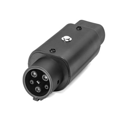 China 32A Type 2 to Type 1 EV Charger Adapter J1772 to IEC62196 for Tesla Model S X 3 for sale