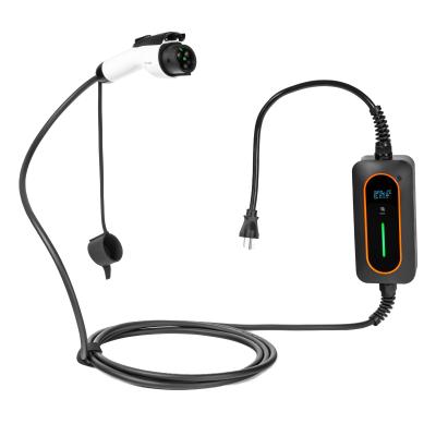 China Portable EV Charger 3kW 10A Type 2 UK Plug with 5m Cable and LED Display for sale