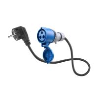 China 32A Blue CEE to Schuko Adapter Cable Type 2 EV Charger Plug 3 Pole 2 Pin Outlet 230V for sale