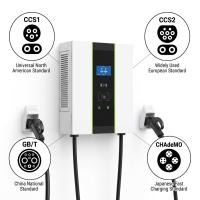 China 40kW 60kW DC Fast EV Charging Station Dual Gun CCS1 CCS2 GB/T CHAdeMO OCPP Commercial Charger With Multiple Languages for sale