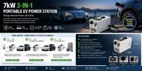 China 7kW 3-in-1 Portable EV Power Station | AC-DC Charger + V2V + V2L Emergency Rescue for sale