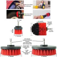 China 17pcs Red Drill Soft Brushes Set Car Detailing Brush For Auto Wheel Tire Washing for sale