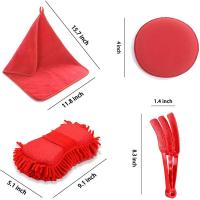 China 17pcs Red Drill Soft Brushes Set Car Detailing Brush For Auto Wheel Tire Washing for sale