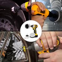 China 2inch 3.5inch Drill Scrub Brush Attachment Set For Bathroom Cleaning for sale