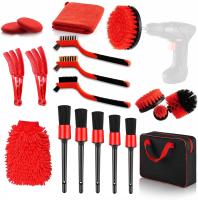 China 19pcs Car Detailing Brush Set With Carry Bag All Purpose Clean For Cleaning Interior for sale