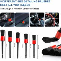 China 19Pcs Car Detailing Brush Set With Carry Bag All Purpose Clean For Cleaning Interior, Exterior for sale