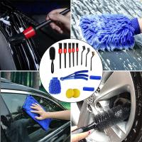 China Factory Price 15 PCS Soft Hair Car Brush Detailing Cleaning Auto Tools Set For Clean Vents Dash Trim Wheels for sale