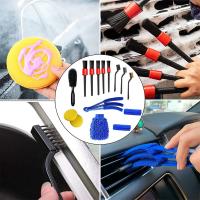 China Factory Price 15 PCS Soft Hair Car Brush Detailing Cleaning Auto Tools Set For Clean Vents Dash Trim Wheels for sale