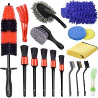 China Manufacture Auto Detailing Cleaning Tools 17Pcs Car Brush For Car Wheel Interior for sale