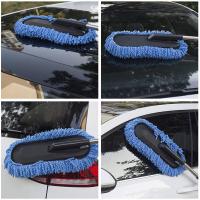 China 3Pcs Blue Soft Duster Car Detailing Brush Microfibre Alloy Wheel Brush With Long Handle for sale