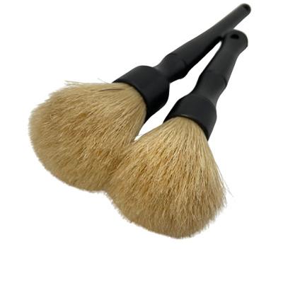China Natural Boar Hair Valeting Car Detailing Brush 2pcs for sale