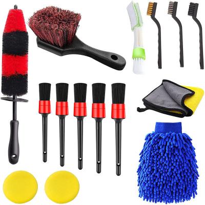 China Multifunctional Interior Car Detailing Brush 15pcs Woollywormit Wheel Brush for sale