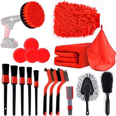 China Dustproof Exterior Car Detailing Brush Set For Dashboard Tire for sale