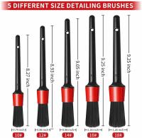 China Boar Bristles Interior Car Detailing Brush Pack 5PCS For Leather Cleaning for sale