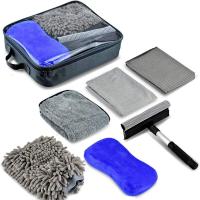 China Auto Washing Microfiber Cloth Soft Bristle Detailing Brush Set 7pcs for sale