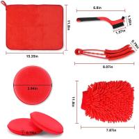 China Automotive Premium Tire Detailing Brush Microfiber Car Wash Brush 18Pcs for sale
