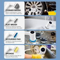 China 4In1 Rotating Electric Cleaning Brush Scrubber For Tub Floor Tile Kitchen for sale
