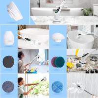 China Replaceable Rotating Bathroom Spin Brush Cleaner Scrubber 8 Heads for sale
